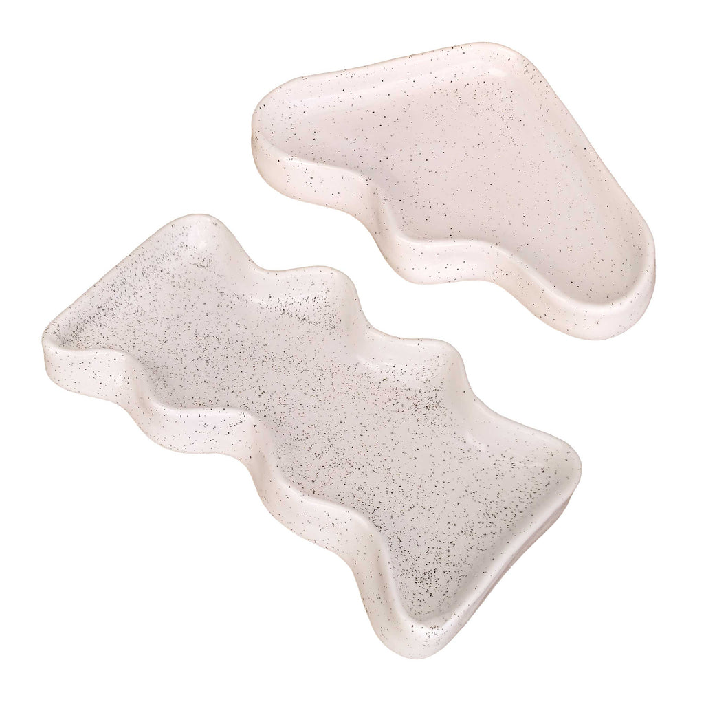 Ceramic Wave Trays - Speckled White – 5mm Paper